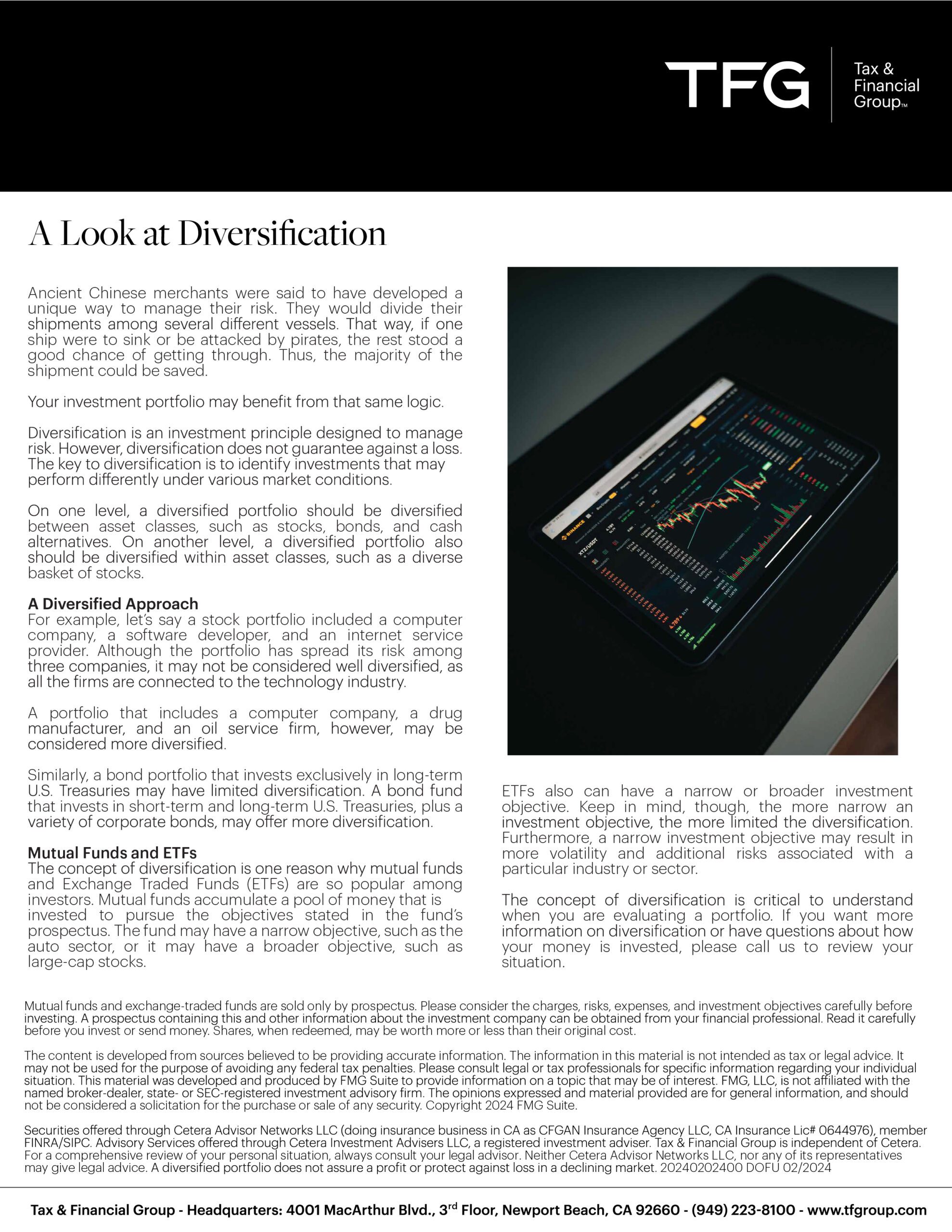 A Look at Diversification | TFG | Tax & Financial Group
